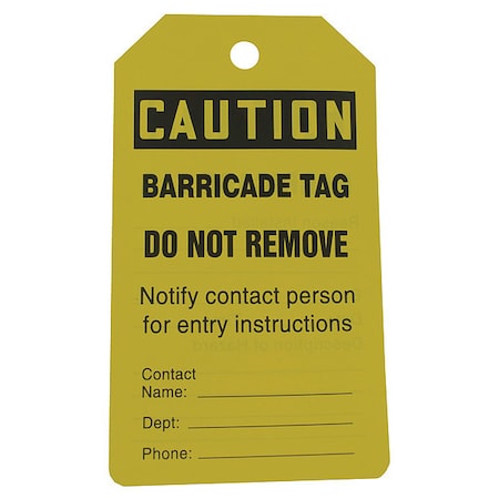 Zoro Select Caution Tag, Lockout Tagout, Cardstock, 5 3/4 in H x 3 1/4 ...