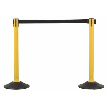 Us Weight Barrier Post with Belt, Yellow, 77 in Length, 38 1/2 in Post ...