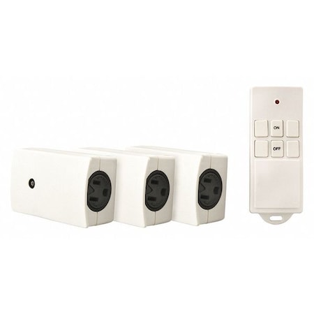 Woods Indoor Wireless Remote, w/ 3 Outlets 13569WD | Zoro