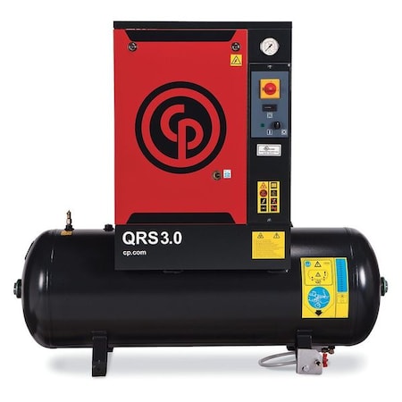Chicago Pneumatic Rotary Screw Air Comp, 3 HP, Tank, 60 gal. QRS 3.0 HP ...