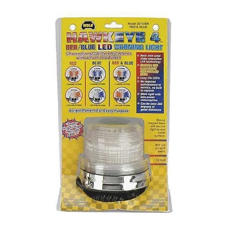 Wolo Blue/Red LEDs Warning Lights, Hawkeye 3015-BR | Zoro