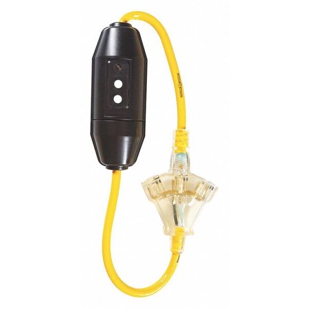 Yellow Jacket 2 ft. Extenesion Cord w/GFCI Lighted 3-Outlet SJTW 2816 ...