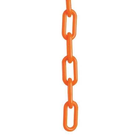 Zoro Select 1.5" (#6, 38 mm.) x 50 ft. Safety Orange Plastic Chain ...