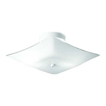 Progress Lighting Square Glass 2 Light Close-to-Ceiling, 60 W, White ...