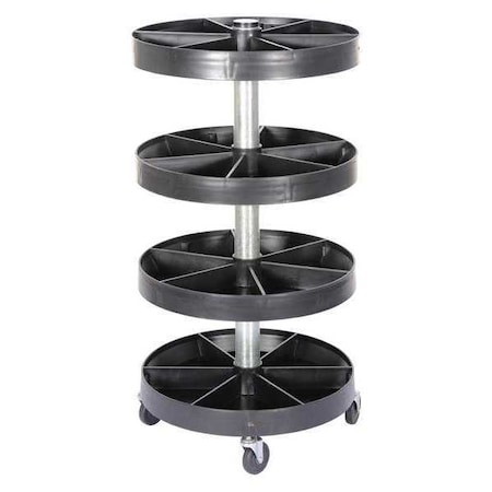 Vestil Plastic Revolving Storage Bin, 19 1/2 in D x 19 1/2 in H x 38 1/ ...