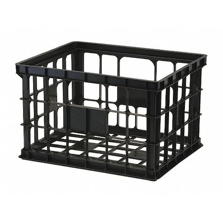 Rubbermaid Large Plastic Crate Stackable, Black, PK 6, Black, 6 PK ...