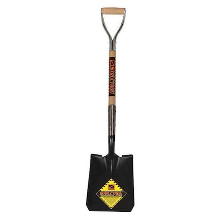 Structron #2 14 ga Front Turn Step Square Point Shovel, Steel Blade, 30 ...