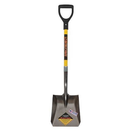 Structron Square Point Shovel, 14 ga #2 Blade, Steel Blade, Rear Rolled ...