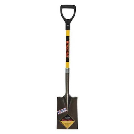Structron Garden Spade Shovel, 14 ga #2 Blade, Steel Blade, Front Turn ...