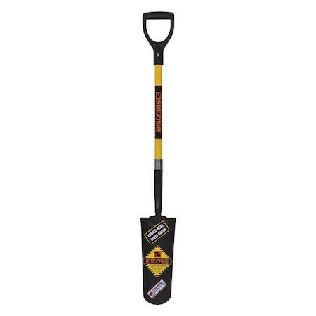 Structron Forward Turn Step Drain Spade Shovel, 29 in L Yellow Premium ...
