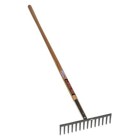 Structron Stone Rake, 14 Tines, 66 in L Hardwood Handle 63124 | Zoro