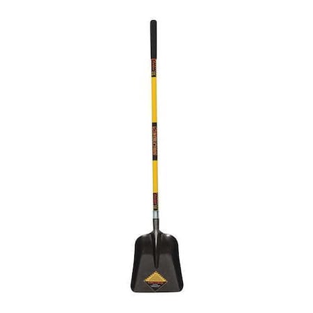 Structron Scoop Shovel, #2 Blade, Steel Blade, 48 in L Yellow Premium ...