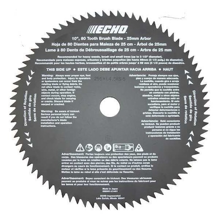 Echo Brush Cutter Blade, 10 In. Dia. 69500121431 | Zoro