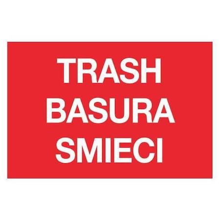 Tape Logic Tape Logic® Rectangle Labels, "Trash/Basura/Smieci", 2" x 3 ...