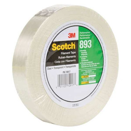Scotch 3M 893 Strapping Tape, 6.0 Mil, 1" x 60 yds., Clear, 6/Case ...