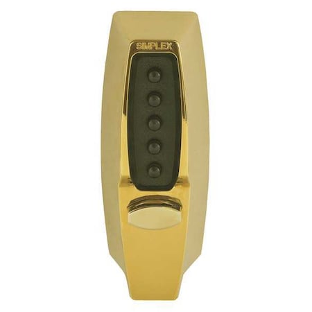 Dormakaba Push Button Lockset, 7000, Bright Brass 7102-03-41 | Zoro