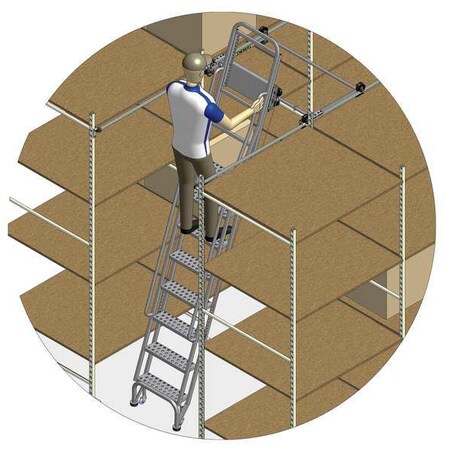 Cotterman Stationary Dual Track Ladder, 145to155 In 7412A6-S C1 P3 KIT ...