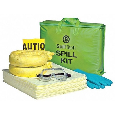 Spilltech Spill Kit, Bag, Chemical/Hazmat, 4" H SPKHZ-TOTE | Zoro