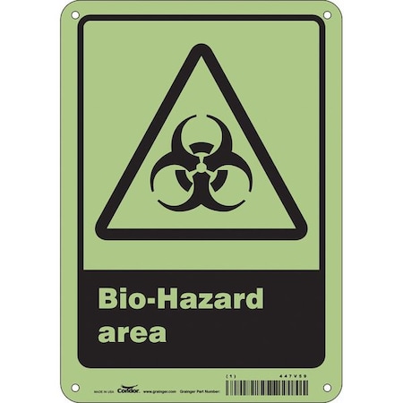 Condor Biohazard Sign, 10 in H, 7 in W, Polyethylene, Horizontal ...