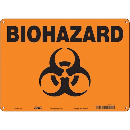 Condor Biohazard Sign, 10 in H, 14 in W, Horizontal Rectangle, English ...
