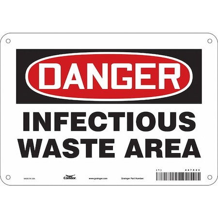Condor Biohazard Sign, 7 in H, 10 in W, Polyethylene, Vertical ...