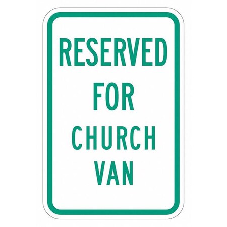 Lyle Church Parking Sign, 12" W, 18" H, English, Aluminum, White T1 ...