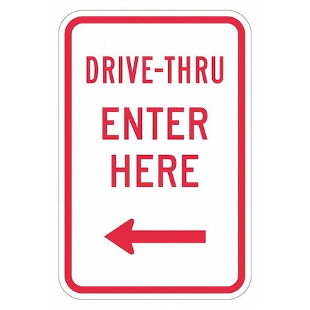 Lyle Drive Thru Entrance Parking Sign, 18 in H, 12 in W, Aluminum ...