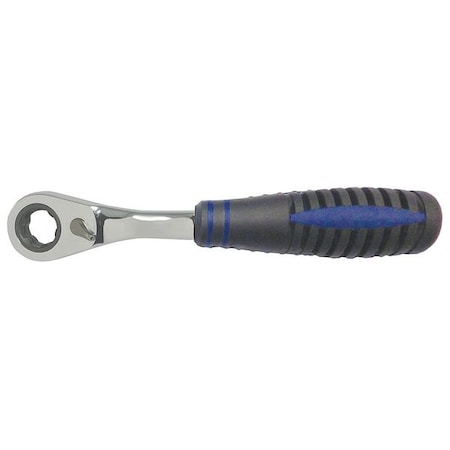 WESTWARD 3/8" Drive, 72 Teeth, Round Hand Ratchet, 9", Chrome - 45AW48