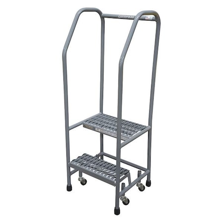 Cotterman 50 in H Stainless Steel Rolling Ladder, 2 Steps, 450 lb Load ...