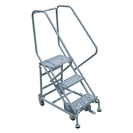 Cotterman 60 in H Steel Rolling Ladder, 3 Steps, 800 lb Load Capacity ...