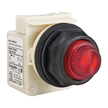 Schneider Electric Pilot Light, LED, Red, 120V, Fresnel Lens ...