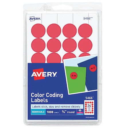 Avery 727825466 $10.54 Avery® Red Removable Print or Write Color Coding ...