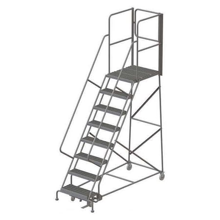 Tri-Arc 122 in H Steel Rolling Ladder, 8 Steps, 450 lb Load Capacity ...