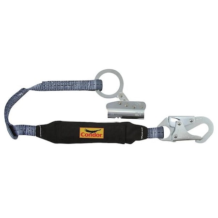 Falltech Rope Grab with Lanyard, Steel, Blue/Black 45J303 | Zoro