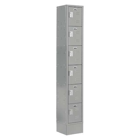 Lockup Box Locker, 12 in W, 18 in D, 82 in H, (1) Wide, (6) Tier, Gray ...