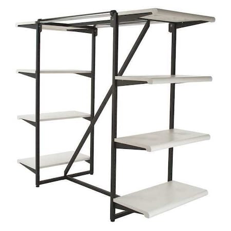Econoco Double Hangrail Frame with Shelves, 38-1/4"D x 24"W x 54"H ...