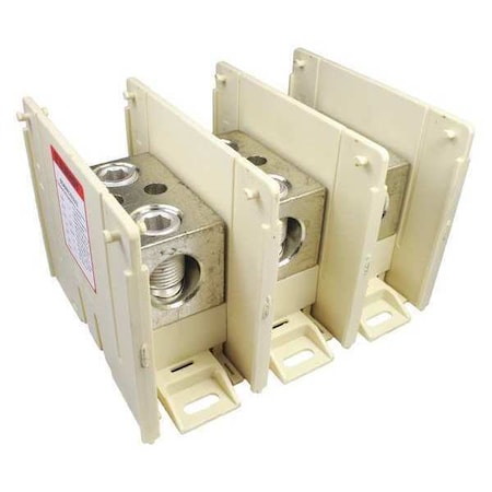 Burndy Power Distribution Block, Open, 3 Pole, 310 A Copper, 600 V AC ...