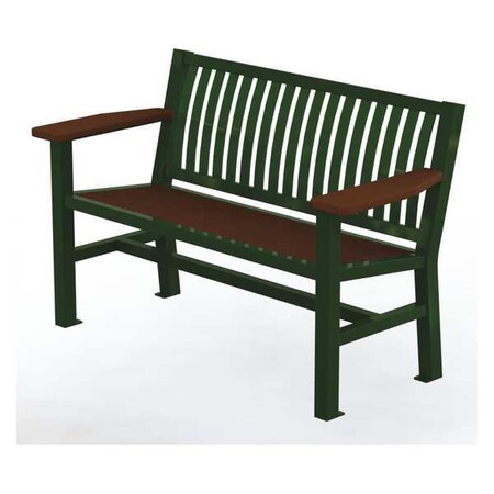 Thomas Steele Outdoor Bench, 54 in. L, 24 in. W, Green LVB-4-WI-LEX | Zoro
