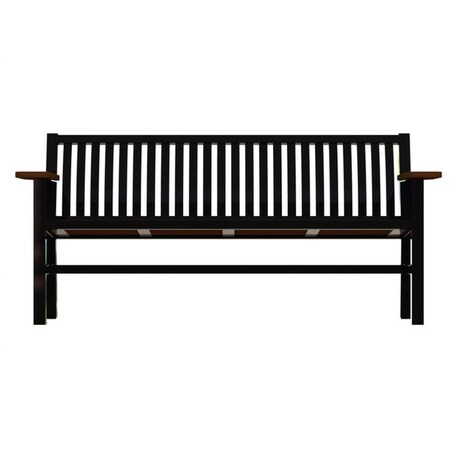Thomas Steele Outdoor Bench, 66 in. L, 24 in. H, Black LVB-6-WI-B | Zoro