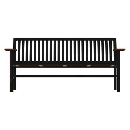 Thomas Steele Outdoor Bench, 66 in. L, 24 in. H, Black LVB-6-WI-B | Zoro
