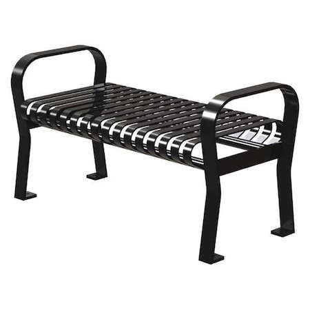 Thomas Steele Outdoor Bench, 49 in. L, 25-1/4 in. H, Blck CRF-4-VS-B | Zoro