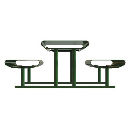 Thomas Steele Picnic Table, Green, 94 in. D, 77-1/2 in. W CRTP-8S-FS ...