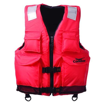 Condor Life Jacket, 4XL/7XL Size, Col. Orange 45MP83 | Zoro