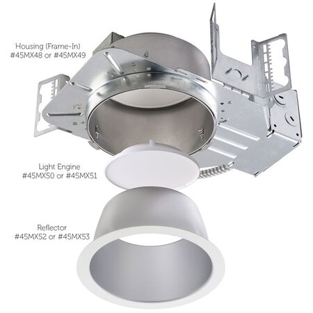 Lightolier LED Downlight Reflector, Clear, 7-1/4in.L P6RDCL | Zoro