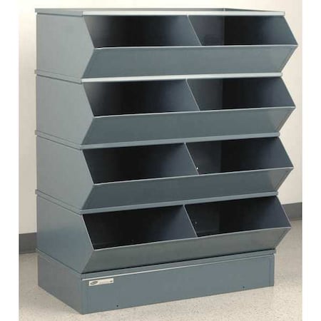 Stackbin Steel Sectional Stacking Bin, 24 in D x 49 1/2 in H x 37 in W, 5 Shelves, Gray 3-58SSB ...