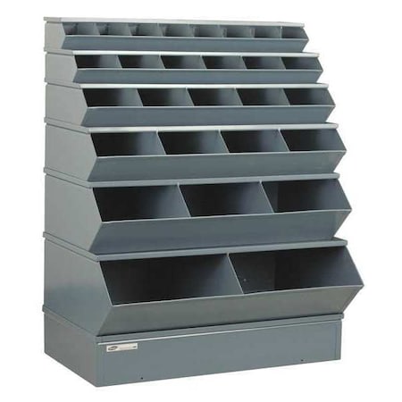 Stackbin Steel Sectional Stacking Bin, 24 in D x 53 in H x 37 in W, 7 ...