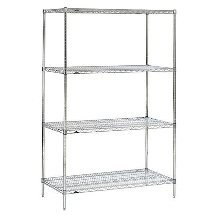 Metro Wire Shelving Unit, 24"D x 48"W x 74-5/8"H, 4 Shelves, Chrome 74P ...
