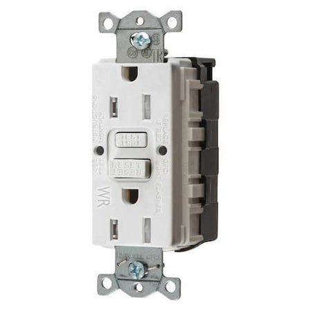 Hubbell Wiring Device-Kellems GFCI Rceptcle, Commer., Wht, 15A, 0.5 HP ...