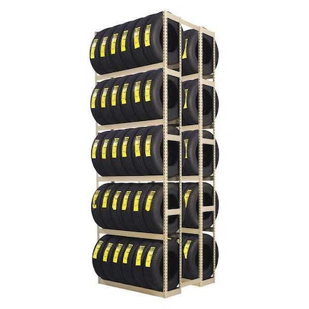 Tennsco Double Sided Boltless Tire Rack, 144 in H ZDT-60144S | Zoro