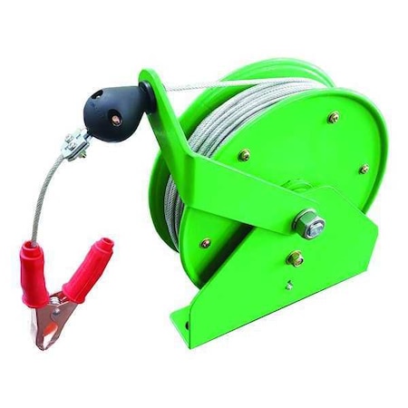 Speedaire Cable Reel, W/Clamp, 100 ft L, 10" H, Gren 45UZ50 | Zoro